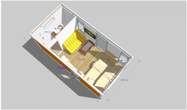 Wood grain prefab modular House
